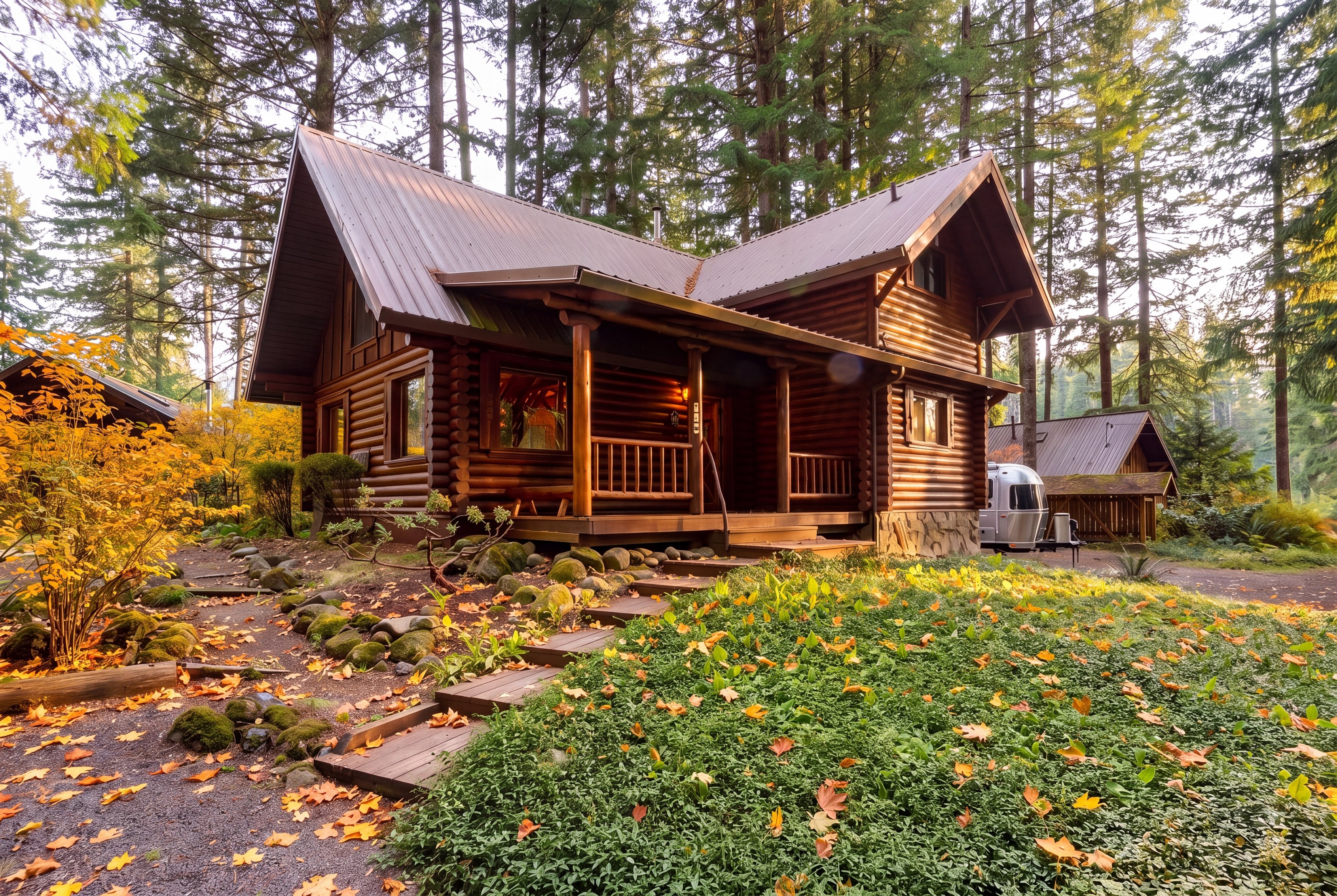 Log Cabin + Airstream | Hot Tub | Near Mt. Hood - 俄勒岡